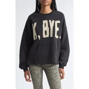 R13 K, Bye." Oversized Sweatshirt - Black