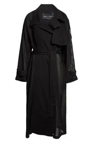Proenza Schouler Esha Sheer Wool Trench Coat