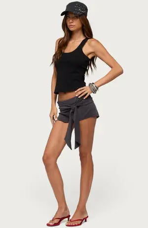 EDIKTED Clyde Tie Waist Shorts