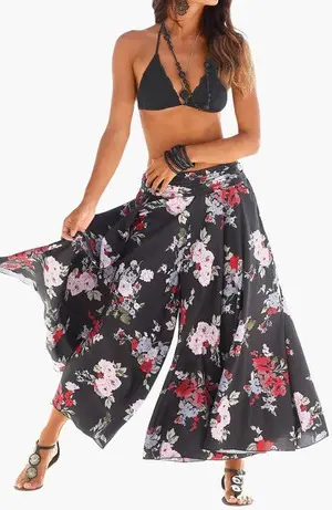 LASCANA LASCANA Printed Flowy Wide-Leg Culottes