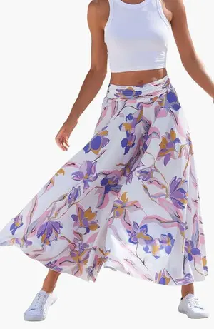 LASCANA Lascana Printed Flowy Wide-Leg Culottes