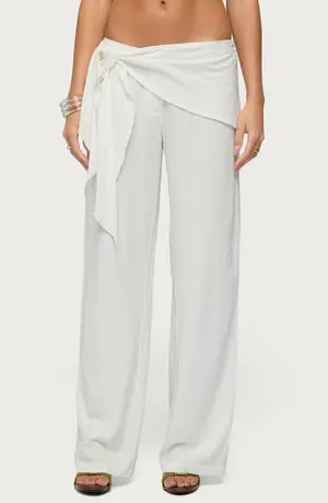 EDIKTED Suki Belted Sarong Cotton & Linen Pants