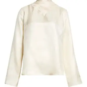 Loulou De Saison Gala Silk Twill Scarf Top - Ivory