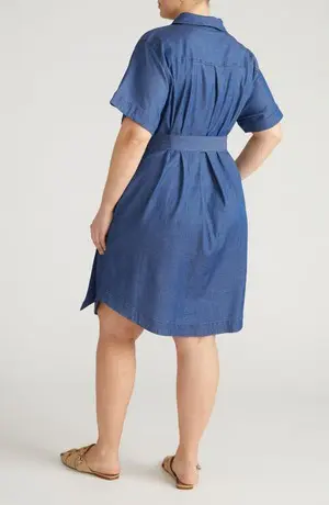 Universal Standard Perfect Tencel Chambray Shirtdress - Midnight Blue