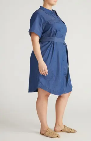 Universal Standard Perfect Tencel Chambray Shirtdress - Midnight Blue