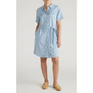 Universal Standard Perfect Tencel Chambray Shirtdress - Pacific Blue