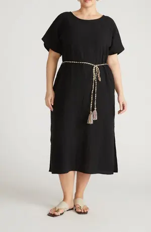 Universal Standard Landsbury Cotton Gauze Dress - Black