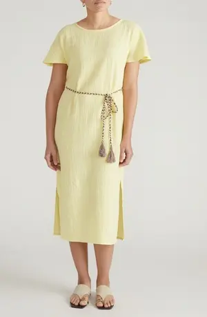 Universal Standard Universal Standard Landsbury Cotton Gauze Dress Champagne