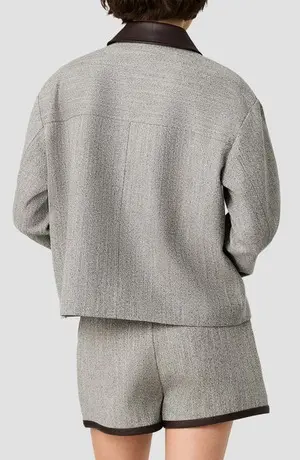 French Connection Herringbone Jacket With Contrast Collar