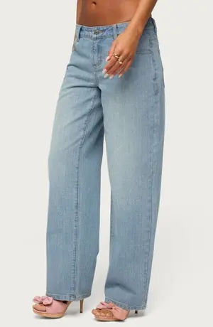 EDIKTED Cresida Low Rise Straight Leg Jeans