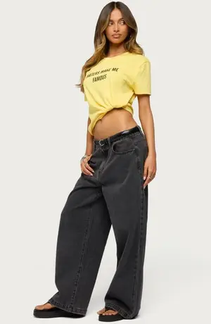 EDIKTED Nichol Low Rise Baggy Jeans