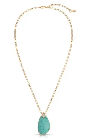 Ettika Majestic Reconstituted Pendant Necklace - Turquoise