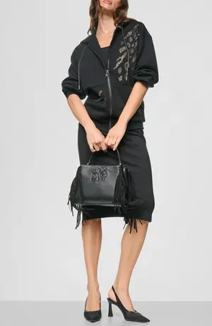 Dkny Heatset Animal Chain Link Zip Hoodie