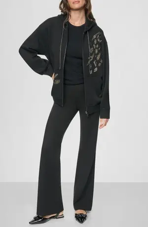Dkny Heatset Animal Chain Link Zip Hoodie