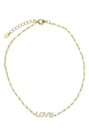 Argento Vivo Love Pave Anklet - Gold