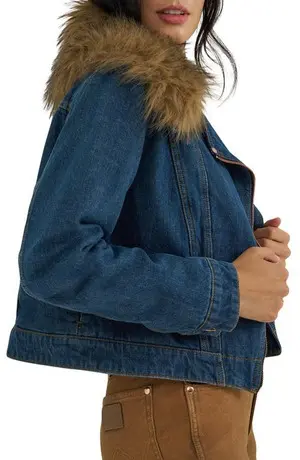 Wrangler X Lainey Wilson Faux Fur Trimmed Jacket