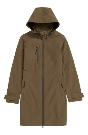 SEASALT CORNWALL Coverack Waterproof Organic Cotton Raincoat With Removable Hood - Laurel