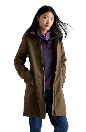 SEASALT CORNWALL Coverack Waterproof Organic Cotton Raincoat With Removable Hood - Laurel