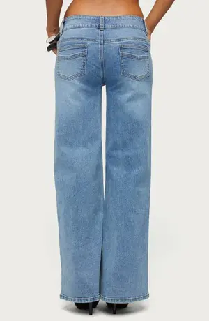EDIKTED Dale Low Rise Straight Leg Jeans