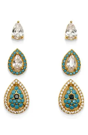 LA MENO Oasis Set Of 3 Drop Earrings