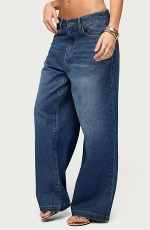 EDIKTED Nichol Low Rise Wide Leg Jeans