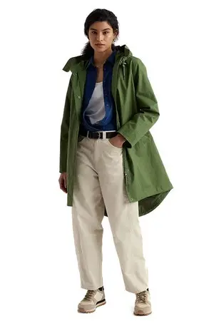 SEASALT CORNWALL Waterproof Linen & Cotton Hooded Coat