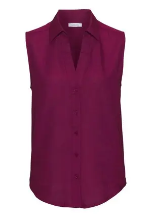 LASCANA Sleeveless Button Down Blouse