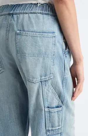 MAISON MARGIELA Distressed Frayed Waist Wide Leg Jeans - Blue
