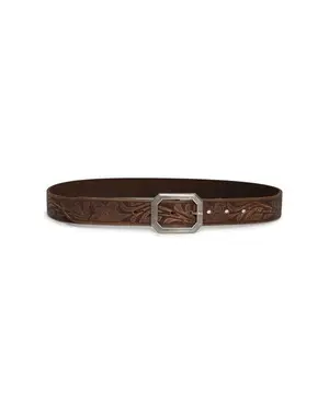 BELLE & BLOOM Stand Me Embossed Leather Belt
