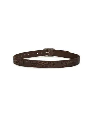 BELLE & BLOOM Stand Me Embossed Leather Belt