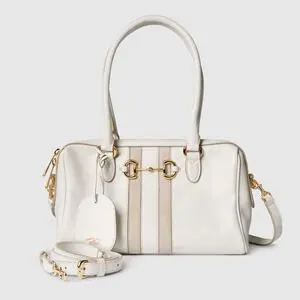 Gucci Borsetto Medium Boston Bag In Leather - White
