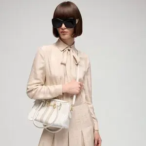 Gucci Borsetto Medium Boston Bag In Leather - White