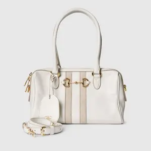 Gucci Borsetto Medium Boston Bag In Leather - White