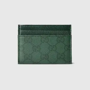 Gucci Essence Classic Card Case Original Gg Fabric - Green