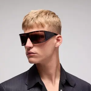 Gucci Tortoiseshell Mask Frame Sunglasses
