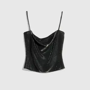 Gucci Fluid Lamé Jersey Top With Iridescent Effect - Black