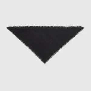 Gucci Double G Silk Wool Shawl, Black Black