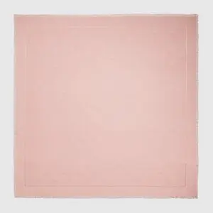 Gucci Double G Silk Wool Shawl, Pink Pink