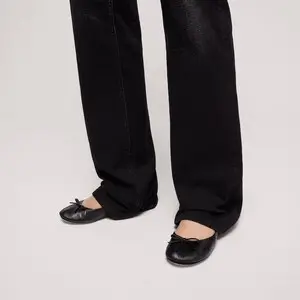 Gucci Bamboo Trim Ballerina Flats - Black