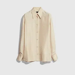 Gucci Silk Jacquard Shirt With Crest Detail