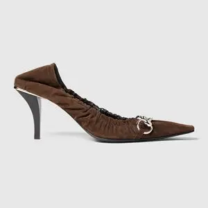 Gucci Vittoria Pump With Elastic Suede - Brown
