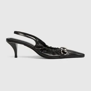 Gucci Vittoria Slingback Pump With Elastic Leather - Black