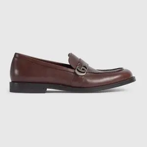 Gucci Loafer With Double G Leather - Brown