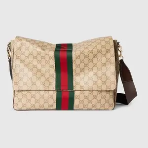 Gucci Medium Crossbody Bag With Web Gg Canvas