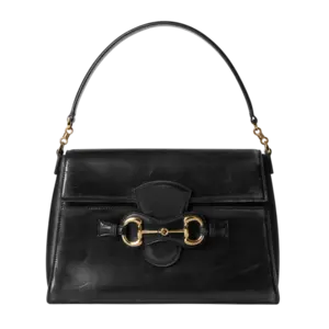 Gucci Horsebit Duomo Medium Top Handle Bag In Leather - Black