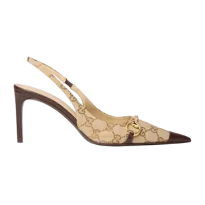 Gucci Donna Gg Canvas Slingback Pumps - Beige