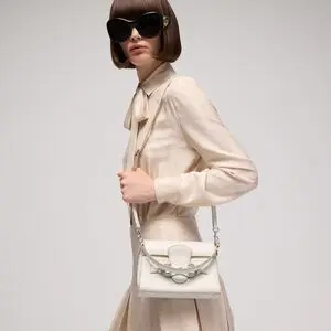 Gucci Horsebit Duomo Small Top Handle Bag In Leather - White
