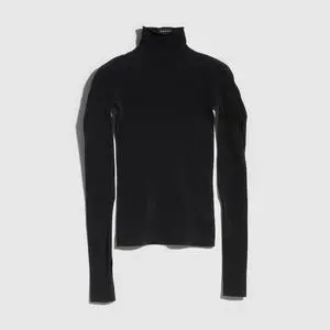 Gucci Seamless Stretch Nylon Jersey Turtleneck Top - Black