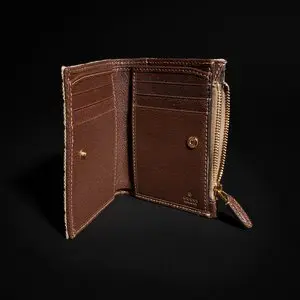 Gucci Small Wallet With Horsebit Gg Canvas - Beige