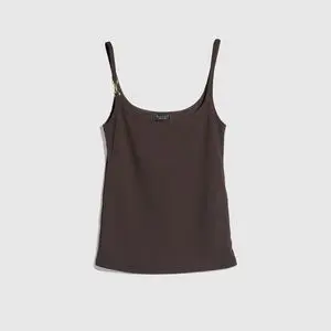 Gucci Viscose Crêpe Jersey Top With Horsebit Detail - Brown